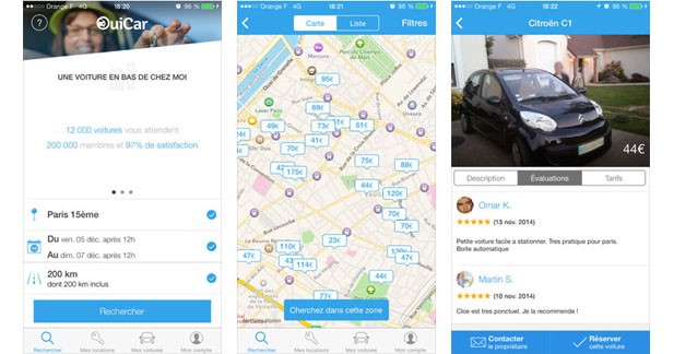 OuiCar : un service de location de voitures entre particuliers